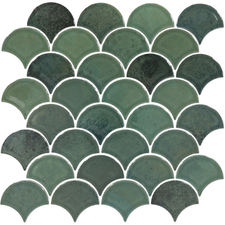 Daltile Miramo 3" Ceramic Fan Wall Mosaic (Set of 10) | Wayfair